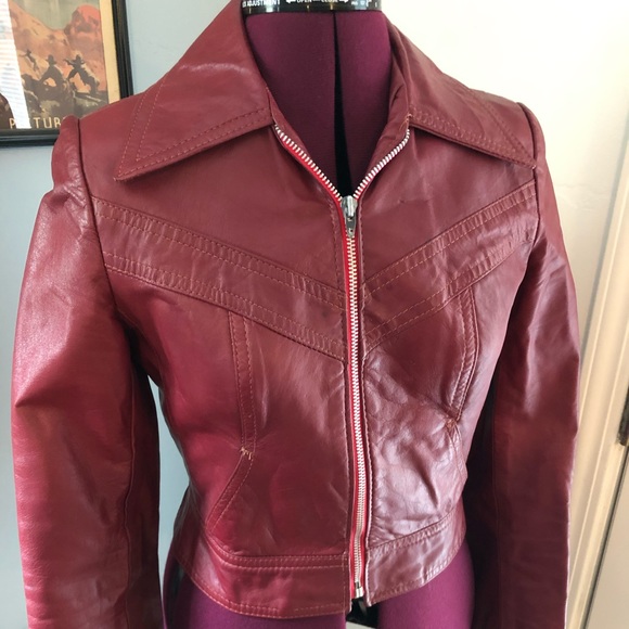 Jackets & Coats | Vintage Red Leather Jacket | Poshmark